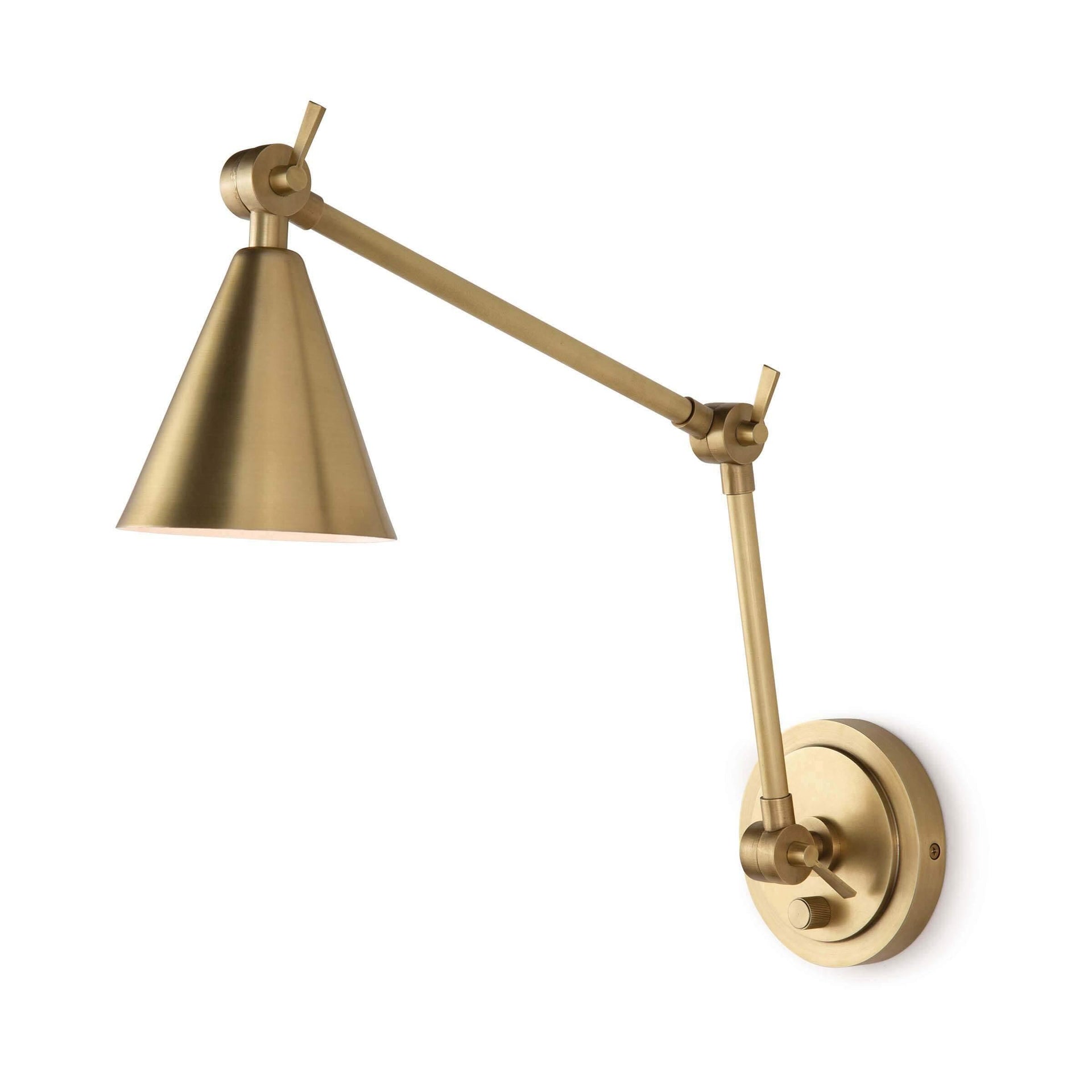 Sal Steel Articulated Task Sconce in Antique Brass – Pure Salt Shoppe