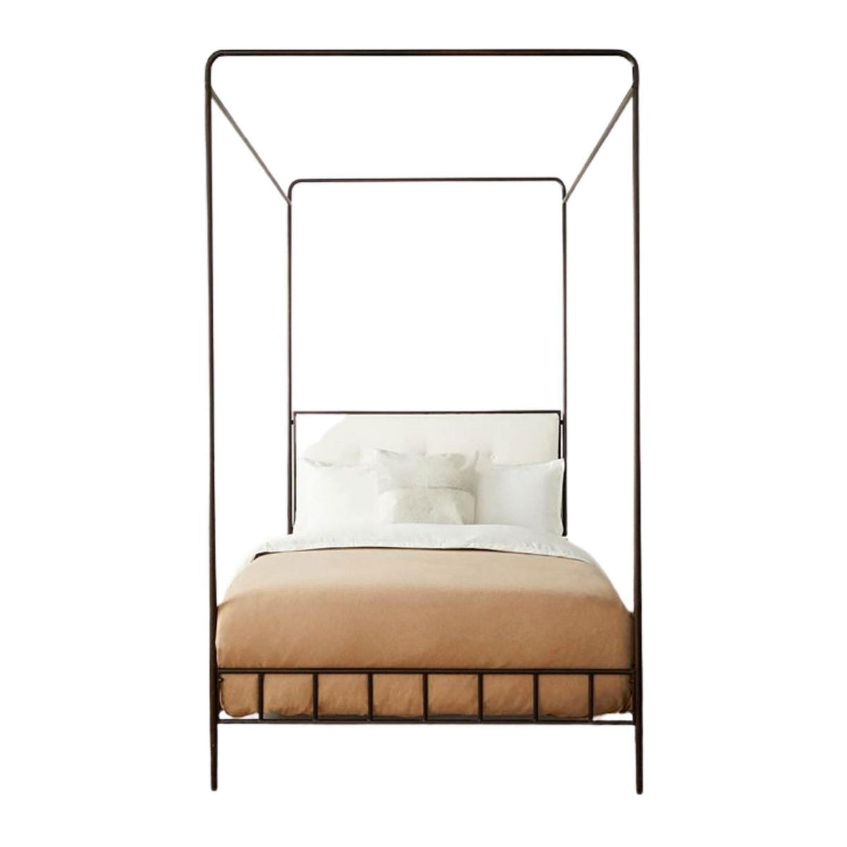 Sinclair Bronze Canopy Bed w/ White Alsek Fabric – Pure Salt Shoppe