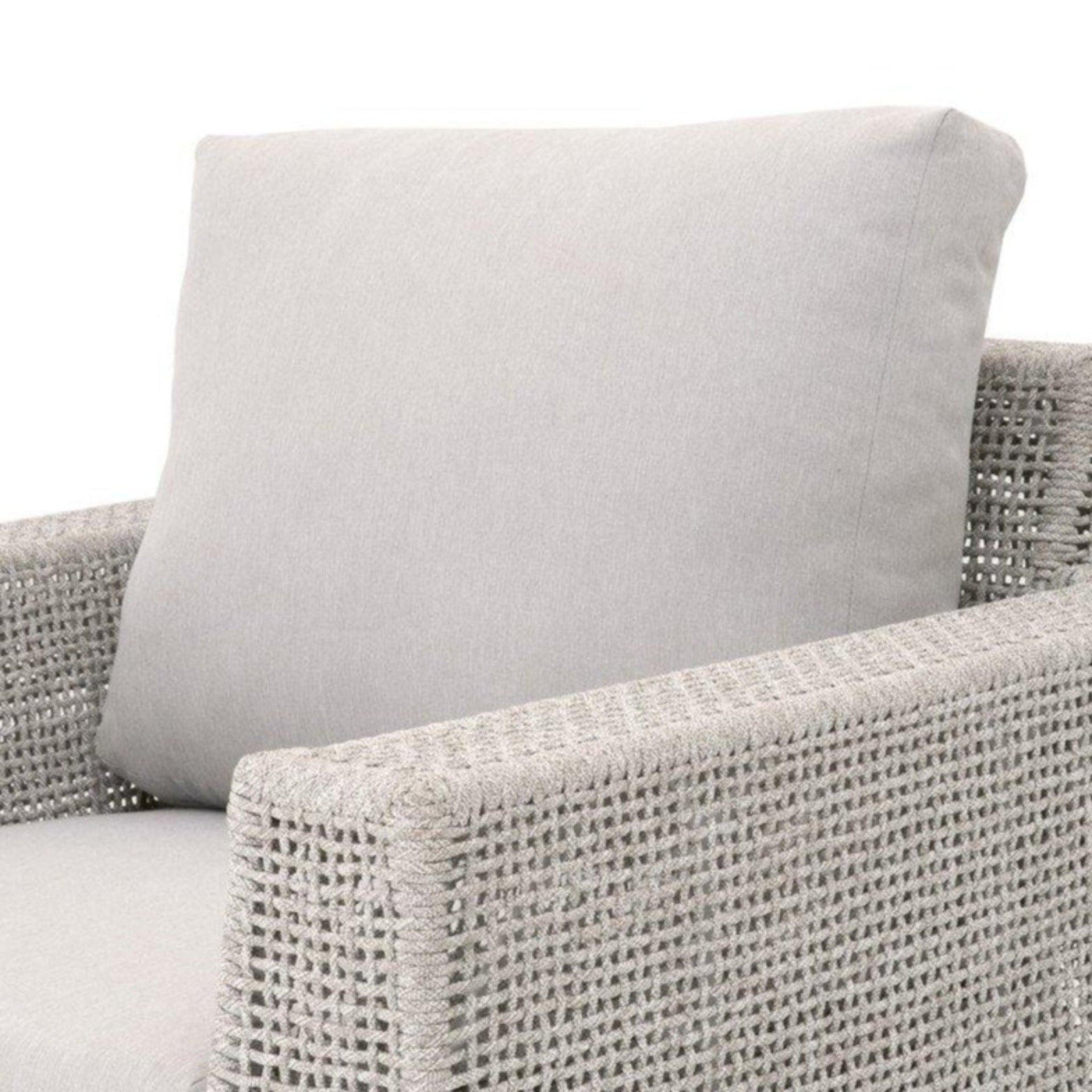 Tessa Teak Outdoor Sofa Chair, Taupe & White Rope – Pure Salt Shoppe